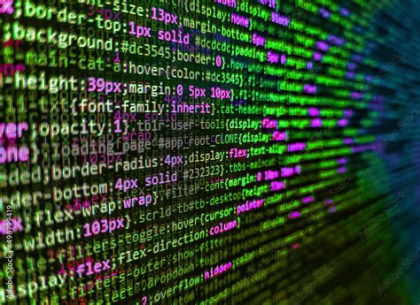 Foto Stock Html Css3 Source Code On Lcd Screen With Black Background