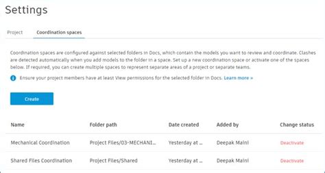 Click Create The Process Of Creating The Coordination Space Starts