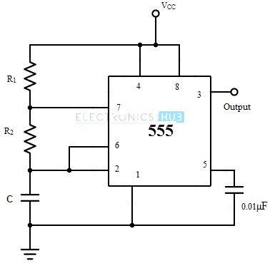 How To Generate PWM Using 555 Timer IC 555 Timer PWM Circuit