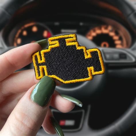 Check Engine Light Embroidered Iron On Patch Iron On Appliqué For Backpacks Denim Jackets