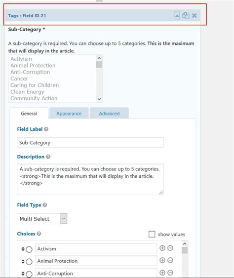 When Post Tags Field Is Present And Array Values Checkboxes Mutliselect Post Image Field