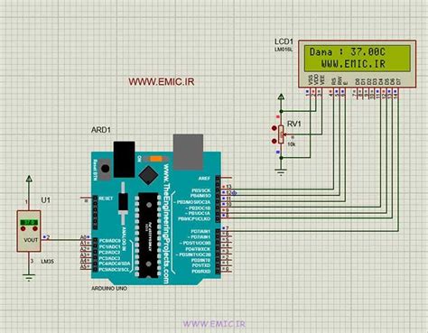 Arduino Prj Lm35 Lcdemicir اِمیک آموزش الکترونیک و میکروکنترلر