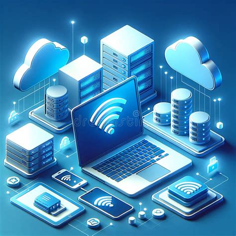 Isometric Tech Devices Interconnected Symbolizing Cloud Computing And Networking Generative Ai