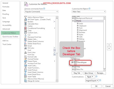 How To Enable Developer Tab In Excel Excel Bits