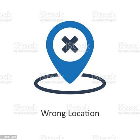 Wrong Location And Pin Icon Concept Stock Illustration Download Image