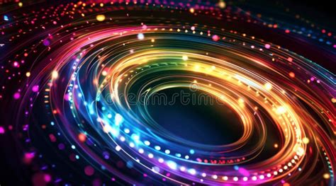 A Colorful Swirling Abstract Background That Features Mesmerizing Light Effects Throughout Stock