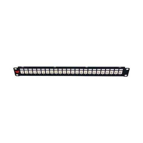 Wideband Cat 6 24 Port Shielded Patch Panel Fully Loaded With Keystone Jacks Comms Direct