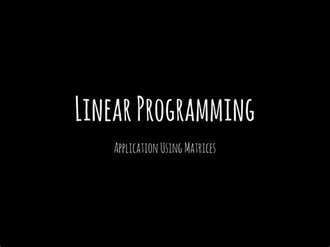 Linear Programming Using The Simplex Method Pdf