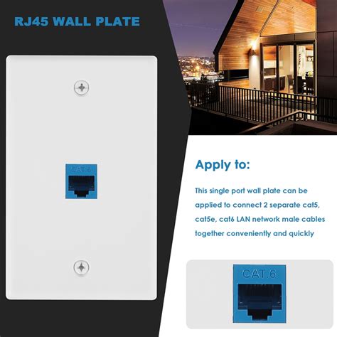 10 Pieces Ethernet Wall Outlet Plate Cat6 Rj45 Wall Plate Jack Female