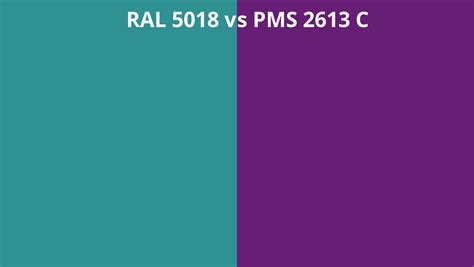 Ral 5018 Vs Pms 2613 C Ral Colour Chart Uk
