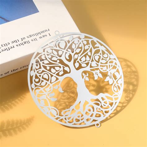 메탈 트리 오브 라이프 매달려 장식 펜던트 Diy 크리스탈 윈드 차임 부품 커넥터 액세서리 아트 홈 데코 미적 2 개