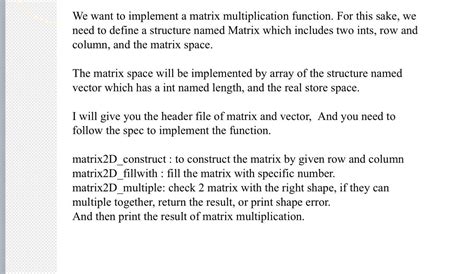 Solved Ifndef Define Matrix Matrix Include Vectorh