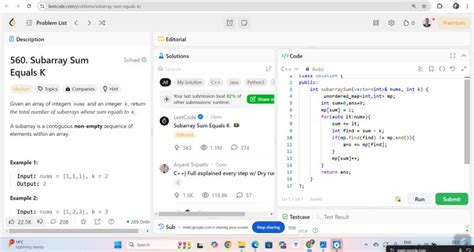 Pikku Kumar Jha On Linkedin Dsa Subarraysumequalsk Problemsolving