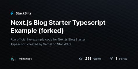 Next Js Blog Starter Typescript Example Forked StackBlitz