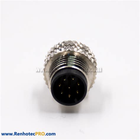 M8 Circular Connector 8pin A Code Male Straight No Shield Cable Solder