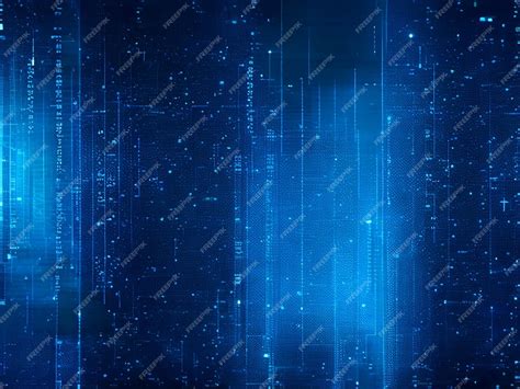premium photo blue digital binary data cascading computer screen technological background