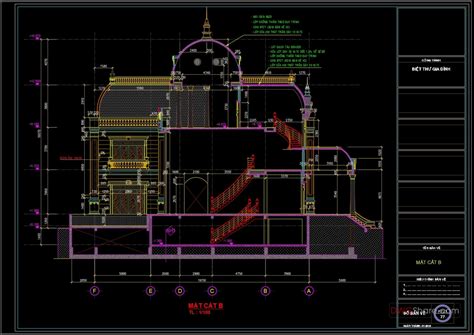 3 Story Classic Villa Sections Details Autocad File 165x19m