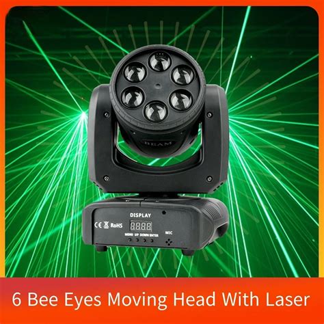 인기 식스 꿀벌 눈 레이저 쇼 라이트 6x10w Rgbw 4 인 1 빔 이동 헤드 조명 Dj 댄스 프로젝터 디스코 조명 음악 파티 Aliexpress
