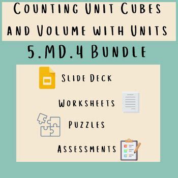 Counting Unit Cubes And Volume With Units Bundle 5 MD 4 TPT
