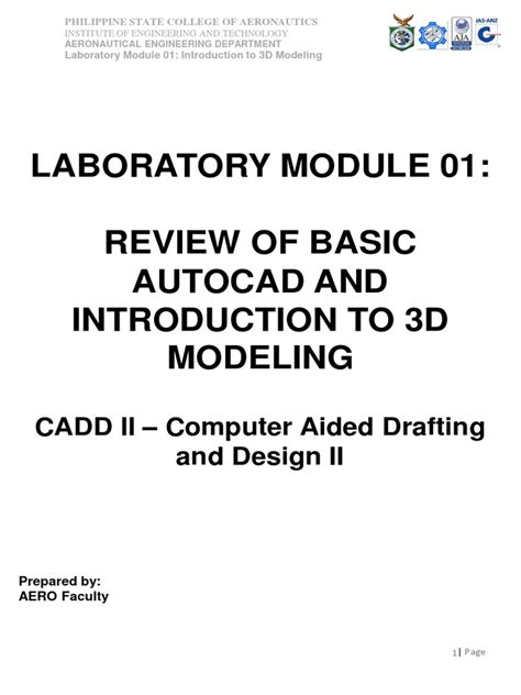 Cadd 312 Laboratory Module No 1 Pdf Icon Computing 3 D Computer Graphics