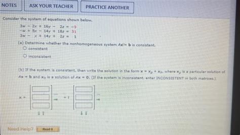 Solved Consider The System Of Equations Shown Below