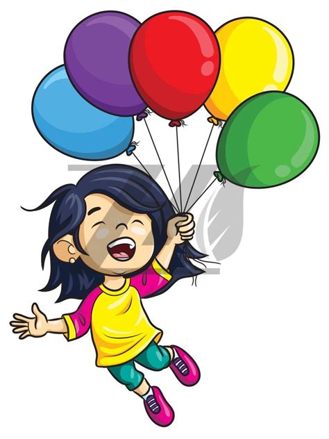 دانلود وکتور دختر با بادکنک در دست دانلود رایگان فایل لایه باز، Psd