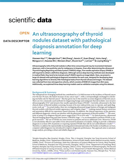Pdf An Ultrasonography Of Thyroid Nodules Dataset With Pathological Diagnosis Annotation For