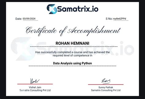Excited To Share That Ive Completed The Data Analytics Using Python