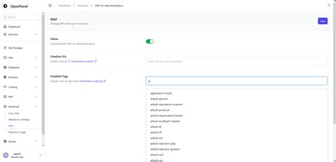 Waf Web Application Firewall Openpanel