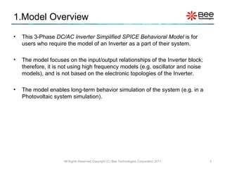 DC AC 3 Phase Inverter LTspice Model PPT