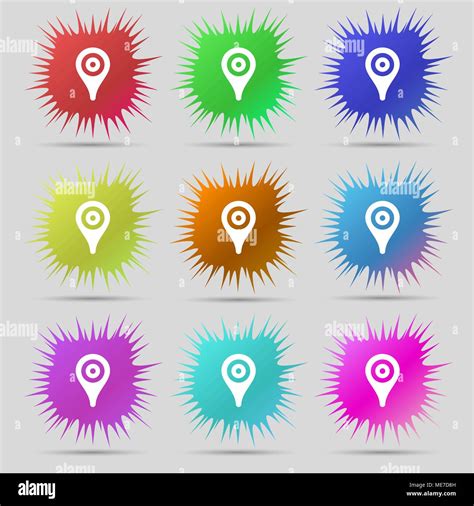 Map Pointer Gps Location Icon Sign A Set Of Nine Original Needle