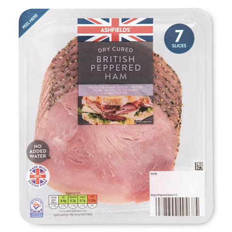 British Dry Cured Peppered Ham 7 Slices Aldi Uk