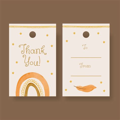 선물 태그 템플릿 디자인 감사합니다 무료 벡터