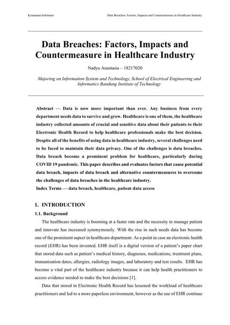 Pdf Data Breaches Factors Impacts And Countermeasure In Dokumen Tips