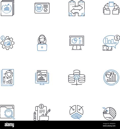 Data Mining Software Line Icons Collection Clustering Association