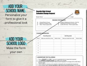 Schedule Change Request Form Template Editable Google Slide TPT
