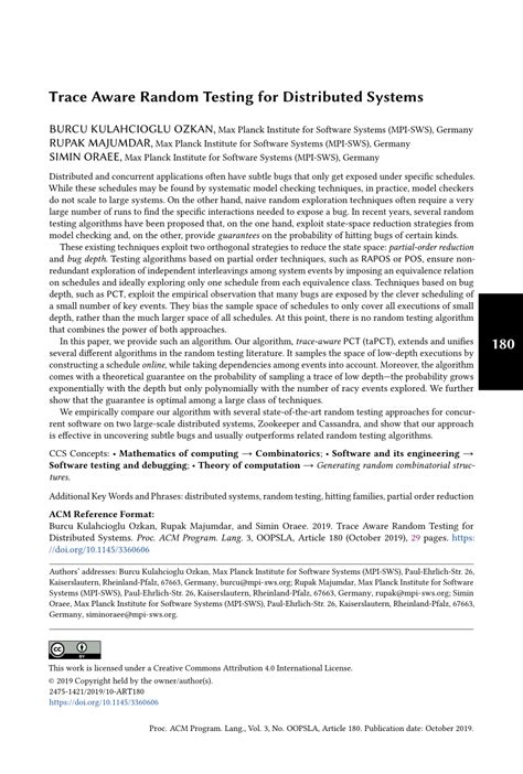 Pdf Trace Aware Random Testing For Distributed Systems