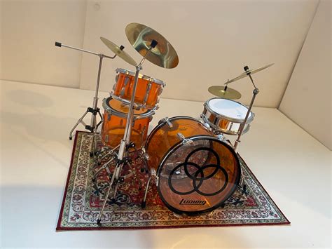 Led Zeppelin Collectible John Bonham Vistalite Drum Kit Miniature