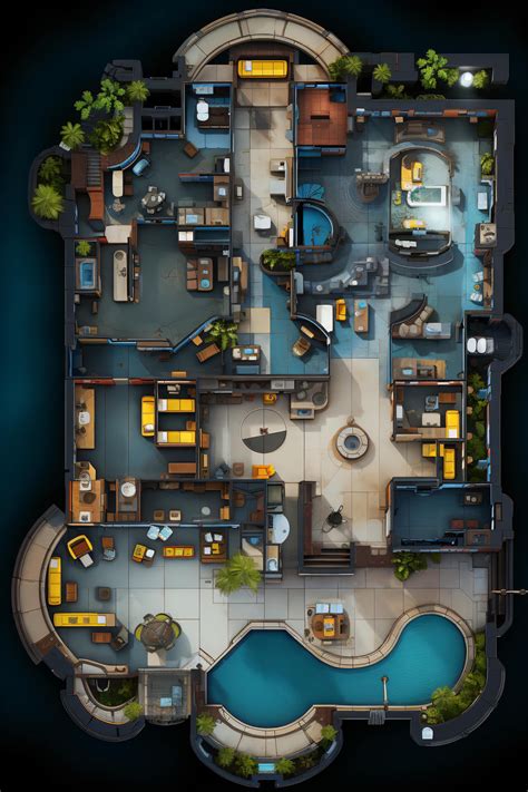 10 Gridless Cyberpunk Apartment Battlemaps Vtt Pack For Shadowrun