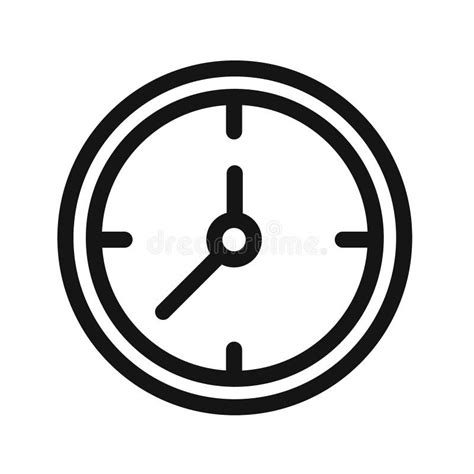 Time Clock Watch Icon Black And White Vector Sign Stock Illustration