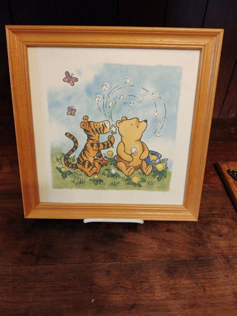 Classic Winnie The Pooh And Tigger Wood Framed Picture ~ Frame 1025