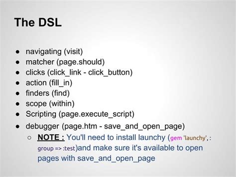Capybara With Rspec Ppt
