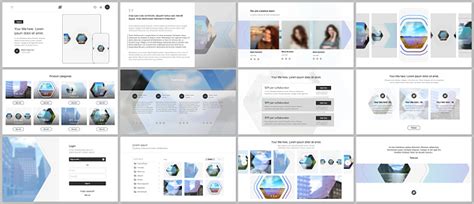 웹 사이트 디자인 프리젠 테이션 포트폴리오를위한 벡터 템플릿 프레젠테이션 슬라이드 전단지 전단지 브로셔 커버 보고서 템플릿 육각형과 기업 정체성 비즈니스 개념 배경