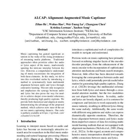 Alcap Alignment Augmented Music Captioner Acl Anthology