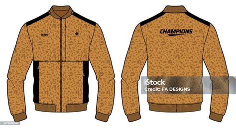 긴 소매 보머 재킷 디자인 플랫 스케치 일러스트 앞면과 뒷면보기가있는 레이서 가죽 자켓 남성과 여성을위한 바이커 재킷 비행 달리기 및 겨울철 운동 가죽 재킷에 대한 스톡