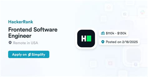 Frontend Software Engineer Hackerrank Simplify Jobs