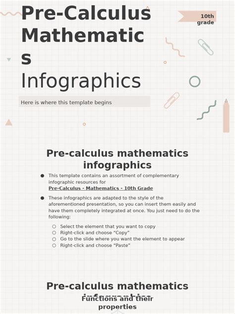 Pre Calculus Mathematics 10th Grade Infographics By Slidesgo Pdf