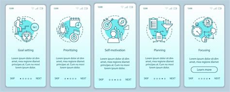 Hr Skills Abilities Onboarding Mobile App Page Screen Vector Template