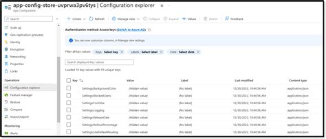 Azure App Configuration Service Import Json Settings From File