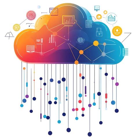 Flat Ai Cloud Computing With Financial Graph Concept As A Vector Of A Cloud Computing Icon